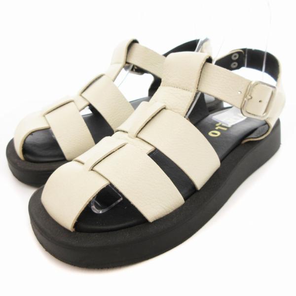ヴィニーロ VINILO 23SS グルカサンダル 厚底 37 ベージュ 黒 ブラック /OU レディース【表記サイズ】35【実寸サイズ】ヒールの高さ：約3cm　最大幅：約11cm　インソール実寸 約25cm　【色】ベージュ 黒 ブラック ...