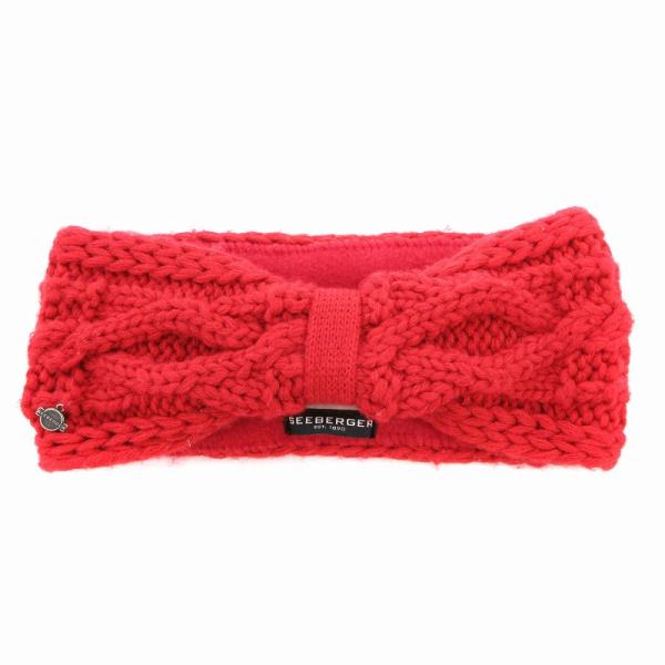 シーバーガー SEEBERGER ヘアターバン ヘアバンド ケーブルニット リボン 赤 レッド /AE ■SH レディース【表記サイズ】--【実寸サイズ】全長（フリンジ含まず）：約52cm　幅：約11cm　　【素材】ポリエステル ウール【色...