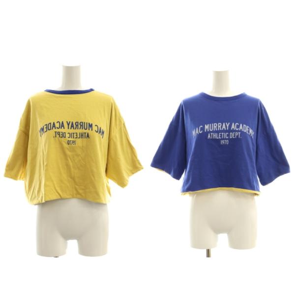 セントジョンズサードクラブ 24SS MAC MURRAY Tシャツ カットソー クロップド丈 リバーシブル 黄色 青 /MI ■OS ■SH レディース【表記サイズ】表記なし【実寸サイズ】身幅：54cm　着丈：44.5cm　ゆき丈：46c...