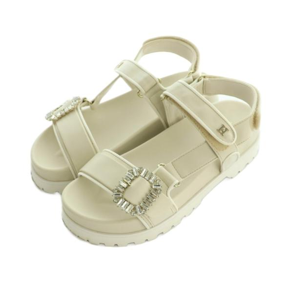 ハーリップトゥ Her lip to crystal slingback sandal サンダル ビジュー 37 23.5cm ベージュ /MI ■OS レディース【表記サイズ】37 23.5cm【実寸サイズ】最大幅：10cm　アウトソール...