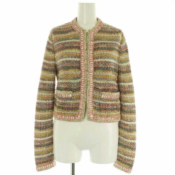 シャネル CHANEL ローゲージニットカーディガン 長袖 ココマーク コットン 34 ベージュ マルチカラー P55787K07310【ブランド】シャネル CHANEL【表記サイズ】34（日本サイズXS相当）【実寸サイズ】肩幅：35cm　...