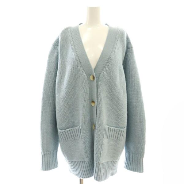 マイクローゼット my closet ウールポケットカーディガン ニット Vネック F 水色 /AT ■OS レディース【表記サイズ】F【実寸サイズ】肩幅：48cm　身幅：56cm　着丈：75cm　袖丈：62cm　　【素材】ウール ナイロン...