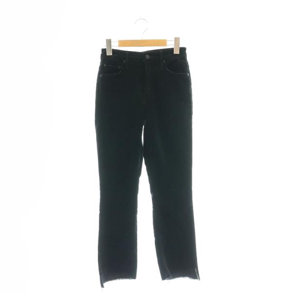 マザー mother JAPAN別注 Insider Crop Step Fray コーデュロイパンツ スキニー 24 黒 /CX ■OS レディース【ブランド】マザー mother【表記サイズ】24【実寸サイズ】ウエスト：64cm　もも幅...