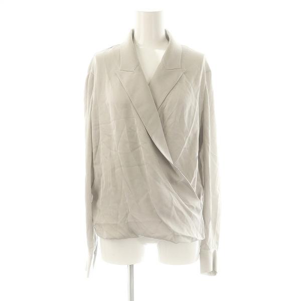 セオリー Theory 24AW Modern GGT PK Lapel Wrap BL シルク カシュクール ブラウス シャツ S グレー /MI ■OS レディース【ブランド】セオリー Theory【表記サイズ】S【実寸サイズ】肩幅：4...