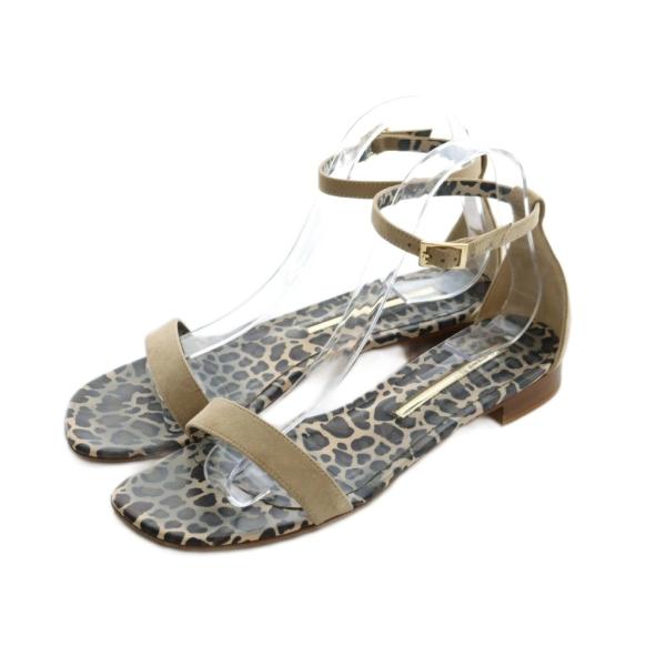 バルダン baldan フラットサンダル スエード ヒョウ柄 38 25.0cm ベージュ /MI ■OS レディース【ブランド】バルダン baldan【表記サイズ】38 25.0cm【実寸サイズ】ヒールの高さ：1.8cm　最大幅：8.5c...