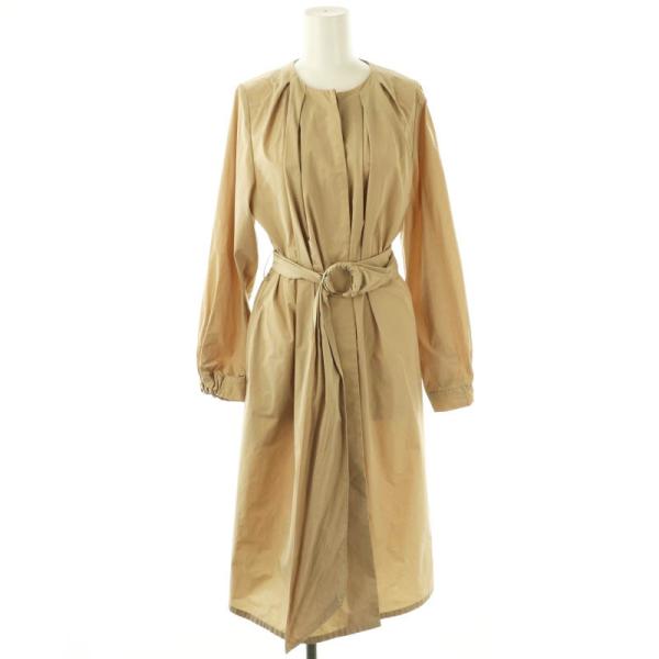 エストネーション ESTNATION ノーカラー スプリングコート ロング 36 ベージュ /AT ■OS レディース【ブランド】エストネーション ESTNATION【表記サイズ】36【実寸サイズ】肩幅：36cm　身幅：47cm　着丈：10...