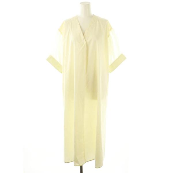 キトル Kittle 袖切替ワンピース F アイボリー ライトグリーン /DO ■OS レディース【表記サイズ】F【実寸サイズ】肩幅：48.5cm　身幅：55cm　袖丈：25cm　総丈：118cm　　【素材】本体 綿、ポリエステル　袖部分 ...