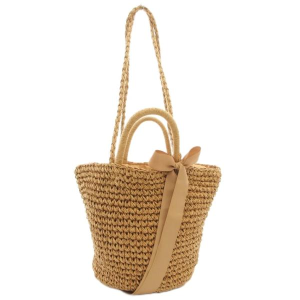 ビリティス ディ セッタン Bilitis dix-sept ans リボン付きかごバッグ ストロー 2WAY 肩掛け ベージュ /GV レディース【ブランド】ビリティス ディ セッタン Bilitis dix-sept ans【実寸サイズ...