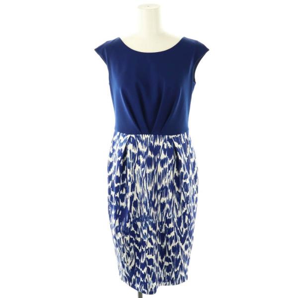 クードシャンス CdeC COUP DE CHANCE 柄 ノースリーブワンピース 膝丈 34 ブルー /HK ■OS レディース【ブランド】クードシャンス CdeC COUP DE CHANCE【表記サイズ】34【実寸サイズ】身幅：39c...