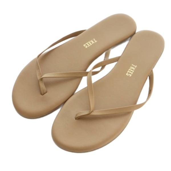 ティキーズ TKEES ビーチサンダル レザー US8 25.0cm 茶 /MI ■OS レディース【表記サイズ】US8 25.0cm【実寸サイズ】最大幅：9.5cm　アウトソール：25.5cm　　【素材】レザー【色】茶【状態】インソール、...