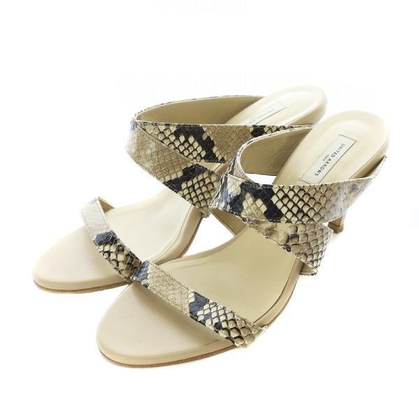 ユナイテッドアローズ A DAY IN THE LIFE UBCC CROS MULE SDL70 ミュール サンダル パイソン柄 38 25cm ベージュ 17316997987【ブランド】ユナイテッドアローズ A DAY IN THE ...