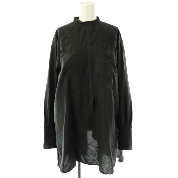 ジャーナルスタンダード × キアリズ ヴィンテージ＆クローゼット キルティングブラウス バックボタン シルク混 黒 ■OS レディース【ブランド】ジャーナルスタンダード JOURNAL STANDARD【表記サイズ】表記なし【実寸サイズ】身...