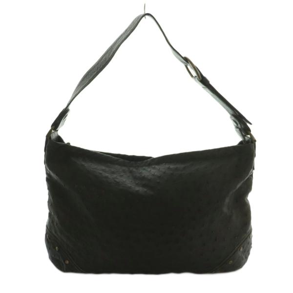 バグリオ BagLiore ワンハンドルバッグ ハンド オーストリッチ 黒 ブラック /SS ■OS レディース【実寸サイズ】持ち手の長さ：-cm　ヨコ：約38cm　タテ：約27cm　マチ：約10cm　ショルダーの長さ：約50-57cm　　...