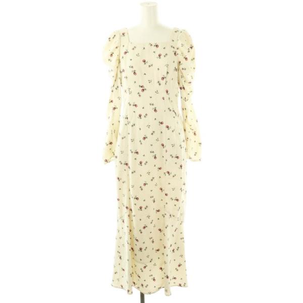 ココディール COCO DEAL ギャザースリーブワンピース 花柄 スクエアネック 2 白 赤 緑 /MI ■OS レディース【ブランド】ココディール COCO DEAL【表記サイズ】2【実寸サイズ】身幅：40cm　着丈：128cm　ゆき丈...