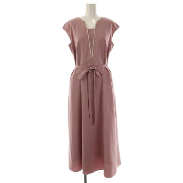 ジャスグリッティー JUSGLITTY 24SSディープVネックナローワンピース ロング 2 ピンク /DF ■OS レディース【ブランド】ジャスグリッティー JUSGLITTY【表記サイズ】2【実寸サイズ】身幅：45.5cm　総丈：118...