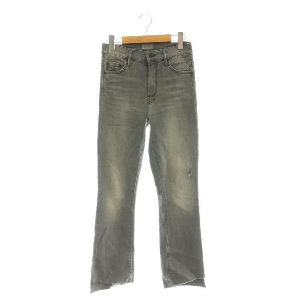 マザー mother INSIDER CROP STEP FRAY デニムパンツ ジーンズ 24 チャコールグレー /SS ■OS レディース【ブランド】マザー mother【表記サイズ】24【実寸サイズ】ウエスト：約64cm　もも幅：約2...