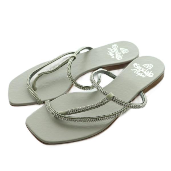 イルサンダロオブカプリ il Sandalo of Capri ビジューフラットサンダル 36 銀色 シルバーカラー /SS ■OS レディース【表記サイズ】36(23cm)【実寸サイズ】最大幅：約8.5cm　アウトソール：約23cm　　【...