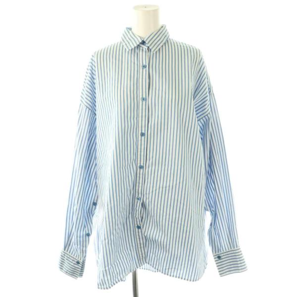スライ SLYZ 23SS LOOSE ARM SLIT STRIPE シャツ ブラウス オーバーサイズ F 青 白 /CX ■OS レディース【ブランド】スライ SLYZ【表記サイズ】F【実寸サイズ】肩幅：60cm　身幅：63cm　着丈：...