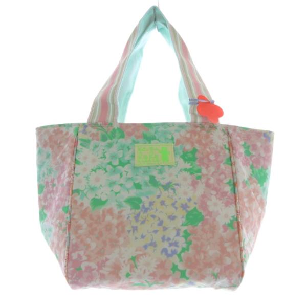 未使用品 フェフェ fafa 花柄 ランチバッグ ハンドバッグ トートバッグ ピンク 緑 グリーン /SR37 キッズ【ブランド】フェフェ fafa【表記サイズ】実寸サイズをご参照ください。【実寸サイズ】持ち手の長さ：35cm　ヨコ：18c...