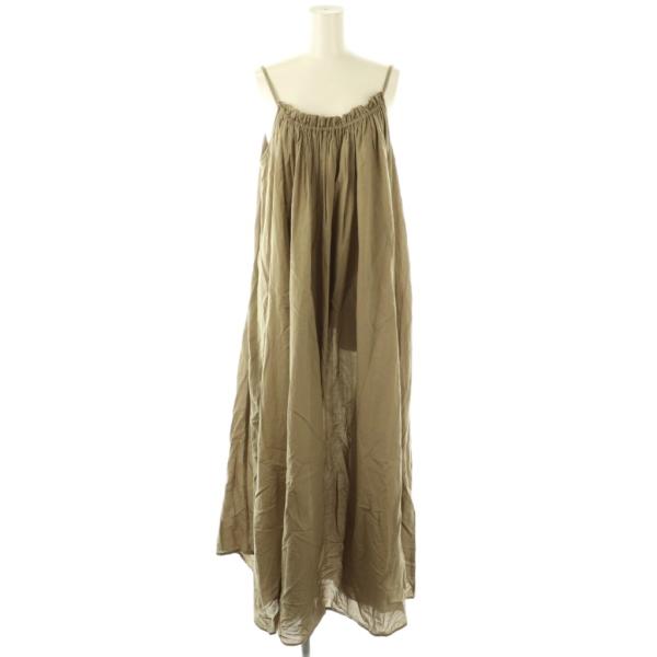 スピック&amp;スパン Spick&amp;Span 25SS HYU ギャザーワンピース マキシ ロング ノースリーブ 36 茶 ブラウン /AT ■OS ■SH レディース【ブランド】スピック&amp;スパン Spick&amp;Sp...