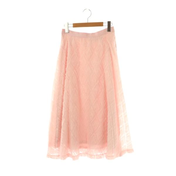 アドニシス Adonisis フリンジスカート フレア ロング F ピンク /HK ■OS レディース【ブランド】アドニシス Adonisis【表記サイズ】F【実寸サイズ】ウエスト：64cm　ヒップ：100cm　スカート丈：75cm　　【素...