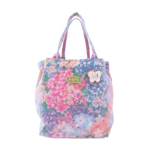 フェフェ fafa 美品 ハンドバッグ マルチカラー 花柄 巾着 チュール /AE キッズ【ブランド】フェフェ fafa【表記サイズ】--【実寸サイズ】持ち手の長さ：31cm　ヨコ：31cm　タテ：23cm　マチ：13cm　　【素材】素材表...