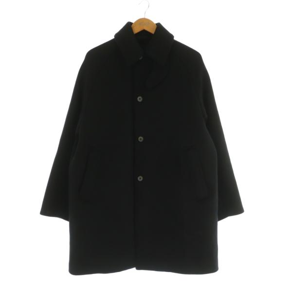 マーティーアンドサンズ MAATEE&amp;SONS 24AW BAL COLLAR HALF COAT カシミヤ コート ステンカラー 3 黒 /NR ■OS ■AD メンズ【表記サイズ】3【実寸サイズ】身幅：59cm　着丈：89cm　...