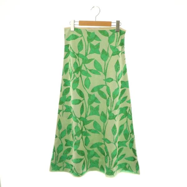 ザラ ZARA 花柄ニットスカート USAM グリーン アイボリー /DO ■OS レディース【ブランド】ザラ ZARA【表記サイズ】USA M【実寸サイズ】ウエスト：68cm　ヒップ：80cm　スカート丈：84cm　　【素材】ポリエステル...