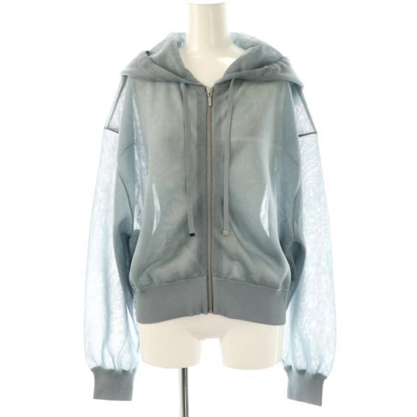 ダイアグラム グレースコンチネンタル Diagram GRACE CONTINENTAL 25SS シアーニットパーカー ジップアップ 36 ブルーグレー【ブランド】ダイアグラム グレースコンチネンタル Diagram GRACE CONT...