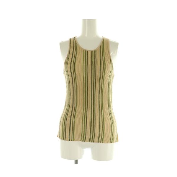 トゥデイフル TODAYFUL Stripe Knit Tanktop ストライプニットタンクトップ リブ F ベージュ /MY ■OS レディース【ブランド】トゥデイフル TODAYFUL【表記サイズ】F【実寸サイズ】身幅：35cm　総丈...