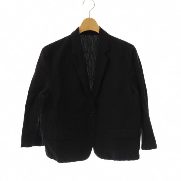 マーガレットハウエル MARGARET HOWELL リネン コットン混 七分袖 テーラードジャケット 2 ブラック /ES ■OS レディース【ブランド】マーガレットハウエル MARGARET HOWELL【表記サイズ】2【実寸サイズ】肩...