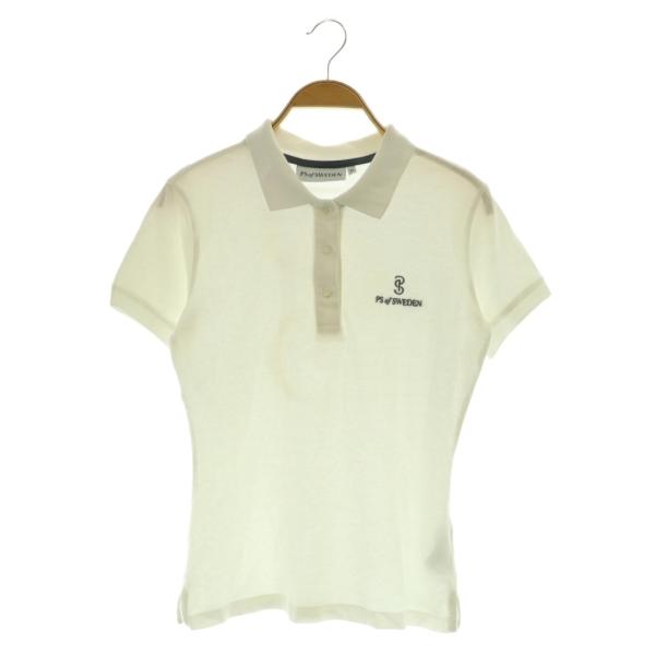 ピーエスオブスウェーデン PS of Sweden ロゴ刺繍鹿の子ポロシャツ 半袖 バックプリント 乗馬ウエア XS ホワイト /MY ■OS レディース【表記サイズ】XS【実寸サイズ】肩幅：37cm　身幅：43cm　着丈：54cm　袖丈：...
