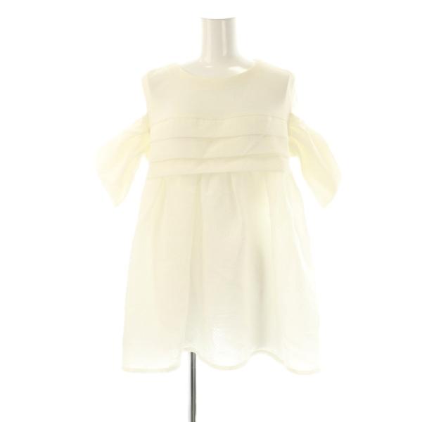 マーロンエノンフィ MARONENONFEE 24SS オープンショルダーフレアトップス カットソー 半袖 F ホワイト /HK ■OS レディース【表記サイズ】F【実寸サイズ】肩幅：35cm　身幅：46cm　着丈：66.5cm　袖丈：19...