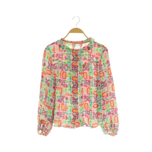 ホコモモラ JOCOMOMOLA 25SS Morado ciruela プリントブラウス 長袖 40 マルチカラー /MY ■OS レディース【ブランド】ホコモモラ JOCOMOMOLA【表記サイズ】40【実寸サイズ】肩幅：35cm　身幅...