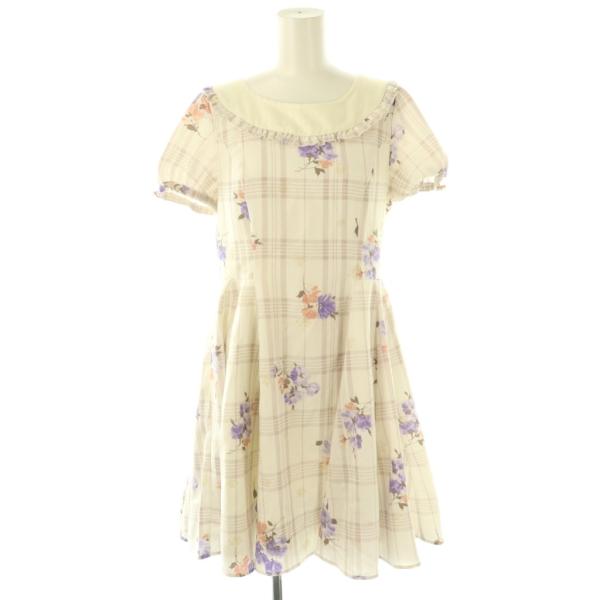 ロディスポット LODISPOTTO mille fille closet チェックフラワーフレアワンピース 膝丈 半袖 M ホワイト /HK ■OS レディース【ブランド】ロディスポット LODISPOTTO【表記サイズ】M【実寸サイズ】...