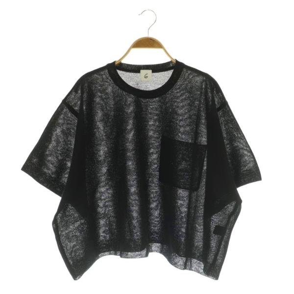 6 ROKU BEAUTY&amp;YOUTH B&amp;Y ロク ビューティーアンドユース SHORT WIDE KNIT PULLOVER ワイドニット 五分袖 ブラック /MY ■OS レディース【ブランド】6 ROKU BEAUT...