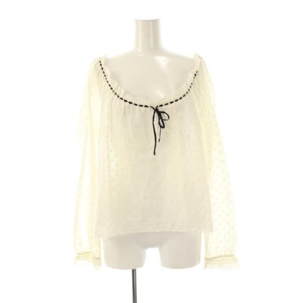 ルージュ Rouge DAVIA コットン 刺繍 長袖 ブラウス 38 オフホワイト ブラック /ES ■OS レディース【ブランド】ルージュ Rouge【表記サイズ】38【実寸サイズ】身幅：53cm　着丈：52.5cm　ゆき丈：78cm　...