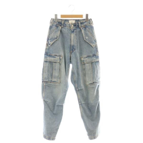ピース PEAS カーゴデニム パンツ ジーンズ 0 ライトブルー /CX ■OS レディース【表記サイズ】0【実寸サイズ】ウエスト：62cm　もも幅：30cm　裾幅：13cm　股上：31cm　股下：72cm　　【素材】綿【色】ライトブルー...