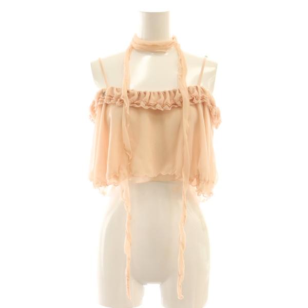 ペインオアプレジャー PAIN OR PLEASURE フリルキャミソール クロップド シアー S ピンク /CX ■OS レディース【表記サイズ】S【実寸サイズ】身幅：41cm　前身頃：25cm　総丈：36cm　後身頃：20cm　　【素材...