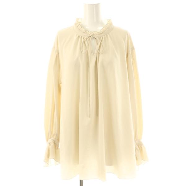 イエナ IENA ミニフラワーフリルブラウス 長袖 ライトベージュ /ES ■OS レディース【ブランド】イエナ IENA【表記サイズ】サイズの記載なし【実寸サイズ】肩幅：49cm　身幅：58cm　着丈：66cm　袖丈：54cm　　【素材】...