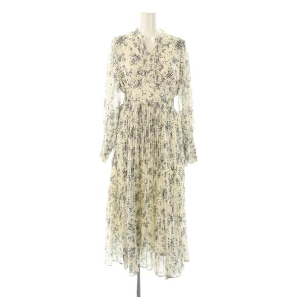 ナチュラルビューティーベーシック NATURAL BEAUTY BASIC 23AW ビオラブーケジョーゼットワンピース PS ホワイト チャコール グレー /ES ■OS レディース【ブランド】ナチュラルビューティーベーシック NATUR...