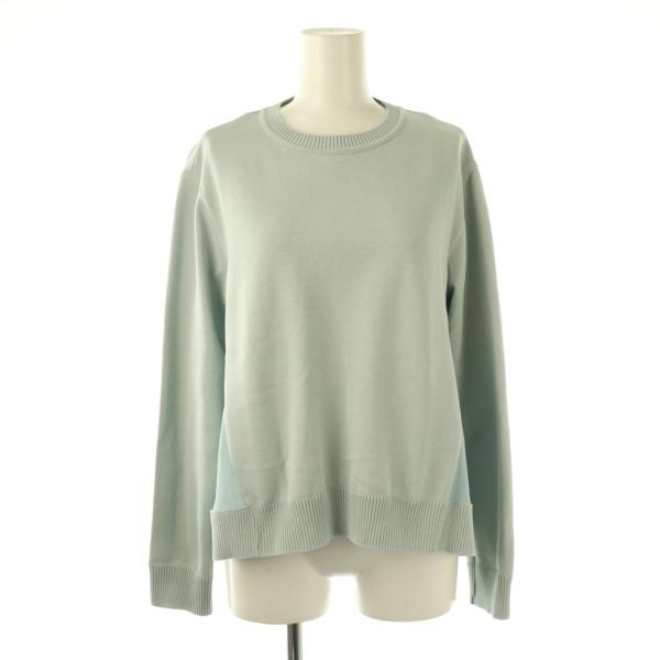 モラビト MORABITO プルミエ シアー切替レイヤーデザインクルーネックニット カットソー 長袖 38 ライトブルー /NR ■OS レディース【ブランド】モラビト MORABITO【表記サイズ】38【実寸サイズ】肩幅：40cm　身幅：...