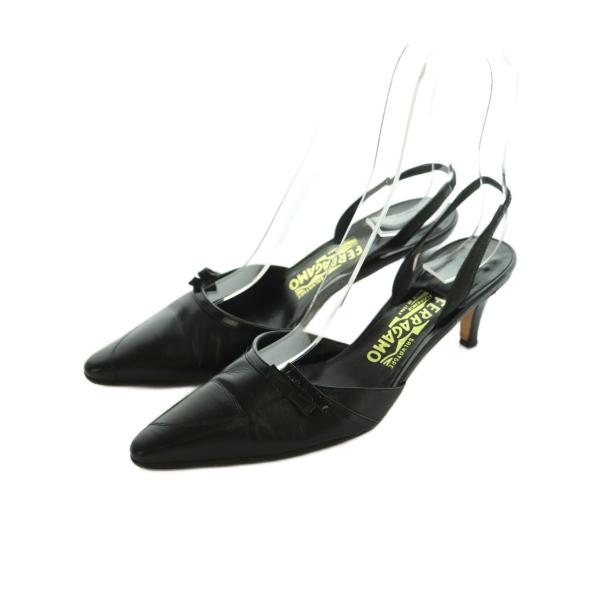 サルヴァトーレフェラガモ Salvatore Ferragamo NEBEL パンプス ポインテッドトゥ リボン 5 22.5cm 黒 57372 /MI ■OS レディース【ブランド】サルヴァトーレフェラガモ Salvatore Ferr...