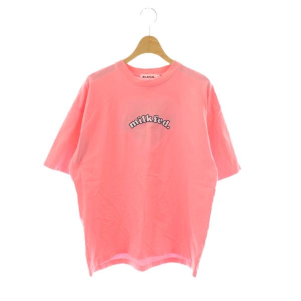 ミルクフェド MILKFED. PLAID HEART WIDE S/S TEE Tシャツ カットソー 半袖 L ピンク /HK ■OS ■SH レディース【ブランド】ミルクフェド MILKFED.【表記サイズ】L【実寸サイズ】肩幅：54c...