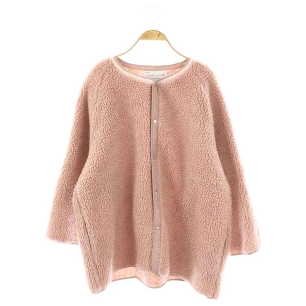 シェーブルエブロンシェヨーロピアン CHEVRE et Branche Europeen ボアコート ノーカラー 38 ピンク /HK ■OS レディース【表記サイズ】38【実寸サイズ】身幅：67cm　着丈：73cm　ゆき丈：78cm　　【...