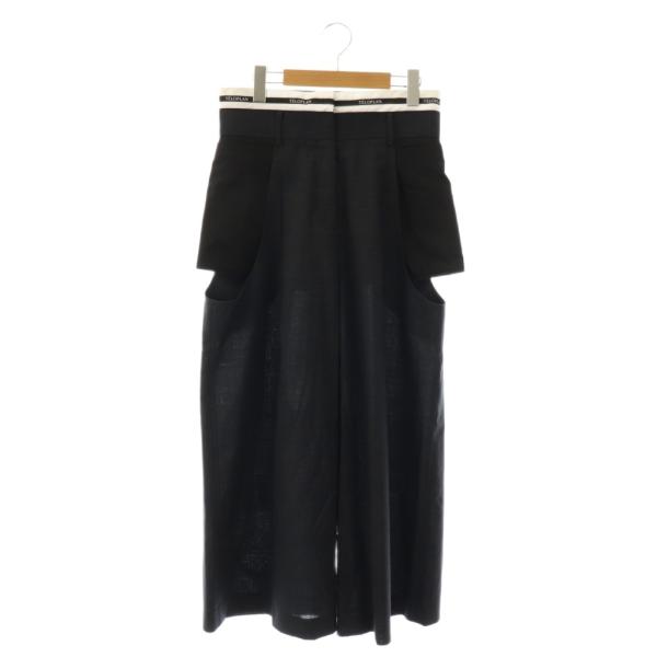 テーロプラン TELOPLAN Haruki Trousers トラウザーズパンツ ワイドパンツ S チャコール ブラック /ES ■OS ■SH レディース【表記サイズ】S【実寸サイズ】ウエスト：72cm　もも幅：35cm　裾幅：34cm...