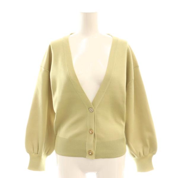 マーリエパーエフデ Maglie par ef-de 23SS ビジューボタンカーディガン ニット Vネック 7 ベージュ /AT ■OS レディース【ブランド】マーリエパーエフデ Maglie par ef-de【表記サイズ】7【実寸サイ...