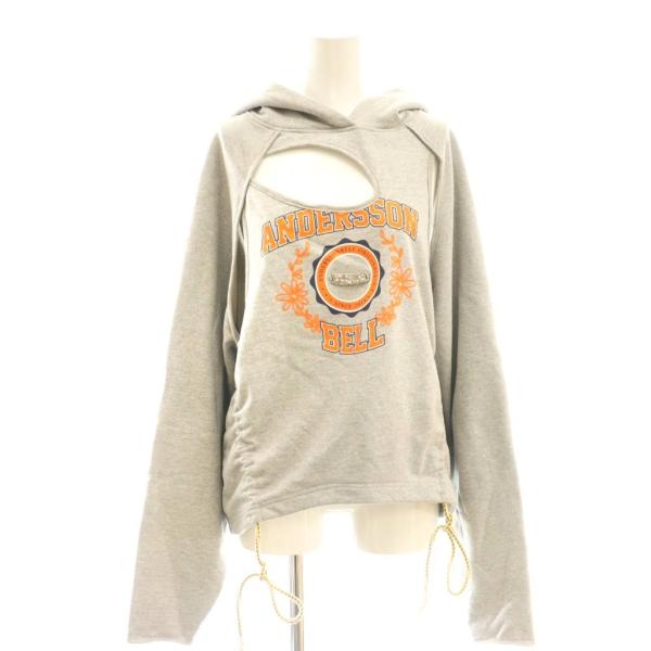 アンダースンベル ANDERSSON BELL カットアウトアセンティックロゴプルオーバ―パーカー S/M グレー /DF ■OS ■SH レディース【表記サイズ】S/M【実寸サイズ】身幅：50.5cm　着丈：58cm　ゆき丈：90cm　　...
