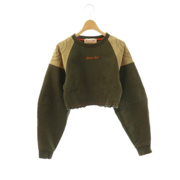 アンダースンベル ANDERSSON BELL MA-1ショルダークロップドスウェット トレーナー プルオーバー S カーキ ベージュ /CX ■OS ■SH レディース【表記サイズ】S【実寸サイズ】肩幅：58cm　身幅：39cm　着丈：3...