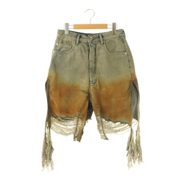 ダークシャドウ DRKSHDW リックオウエンス RICK OWENS GETH CUTOFFS 加工 デニム ハーフパンツ ジーンズ 28 ブルー オレンジ /CX ■OS メンズ【ブランド】ダークシャドウ DRKSHDW【表記サイズ】2...